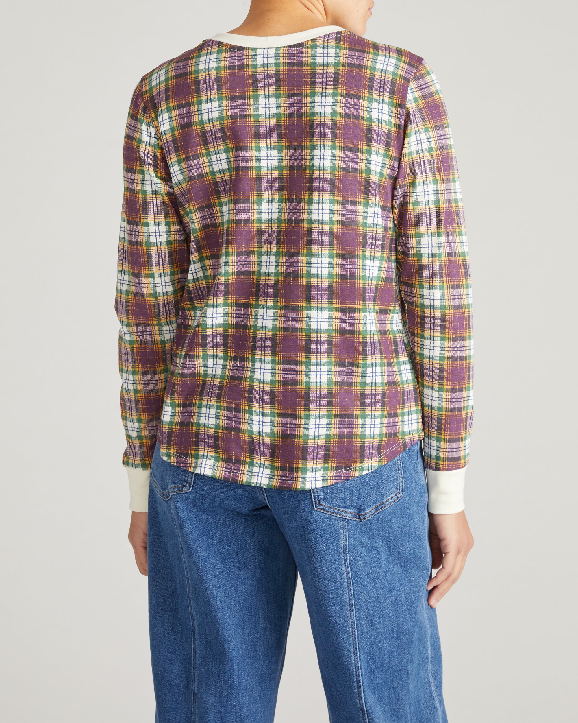 Long Sleeve V Rex - Purple Plaid – Universal Standard