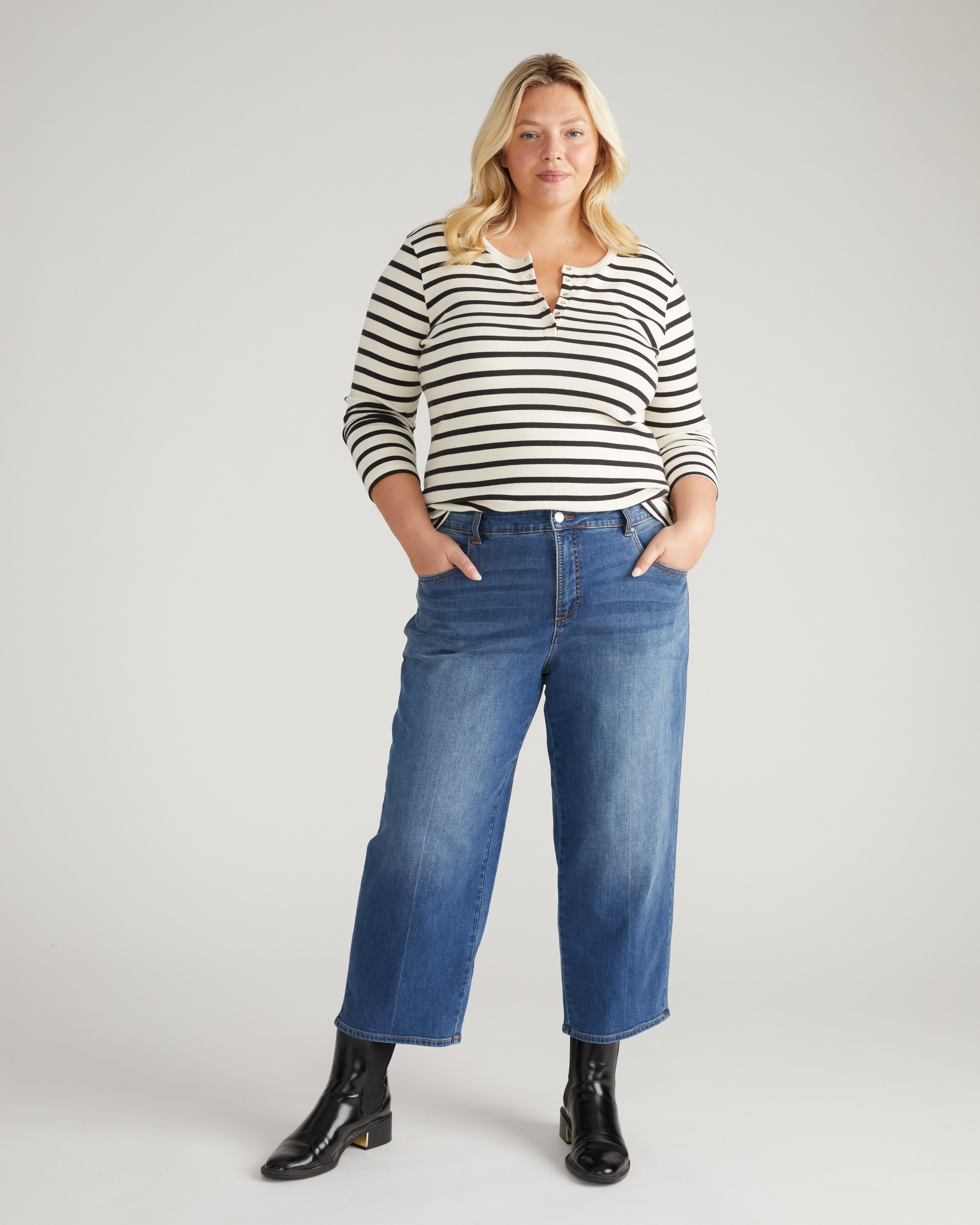 Bae Boyfriend Crop Jeans - Washed Vintage Indigo – Universal Standard