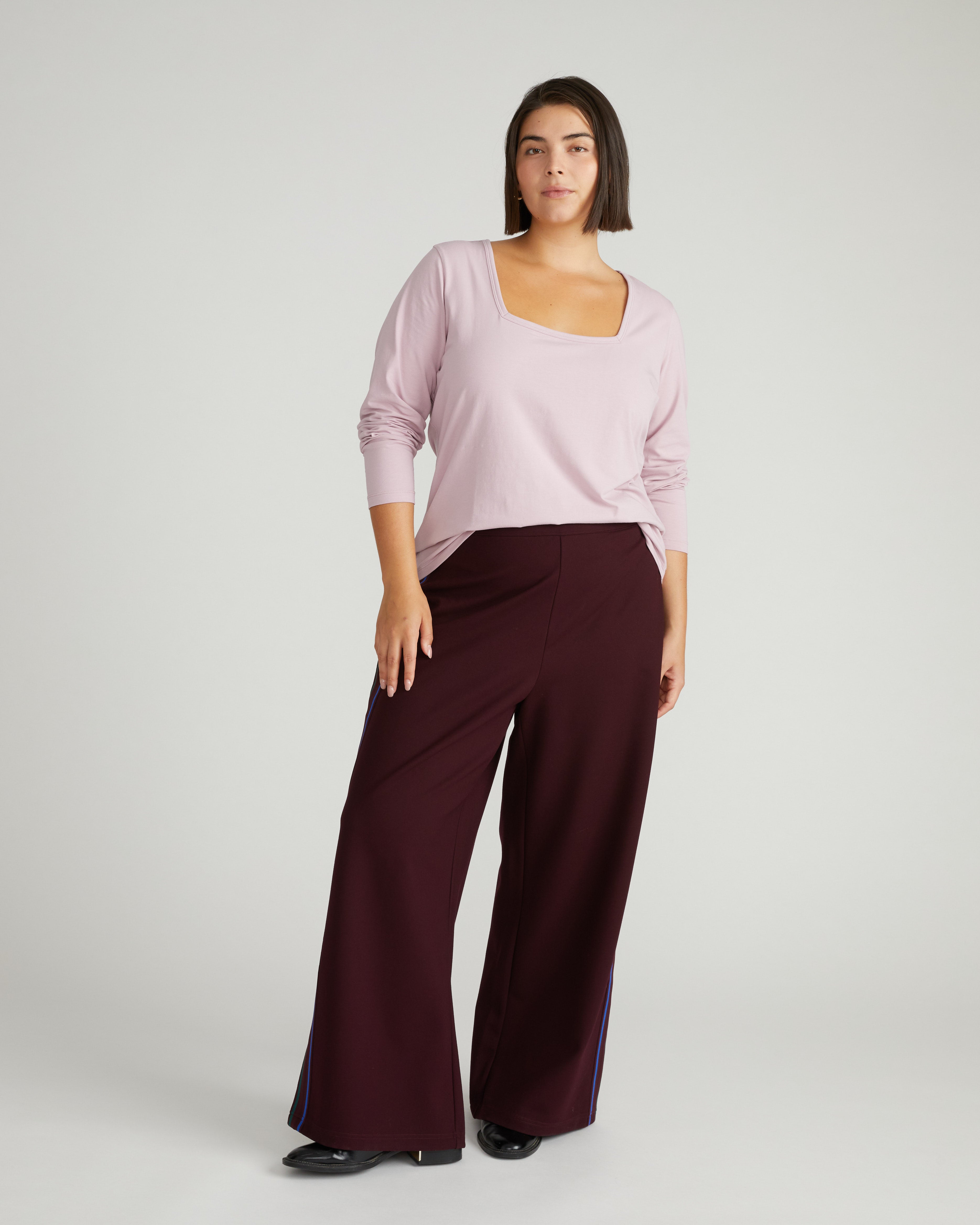 Long Sleeve Square Neck Tee - Pale Mauve – Universal Standard